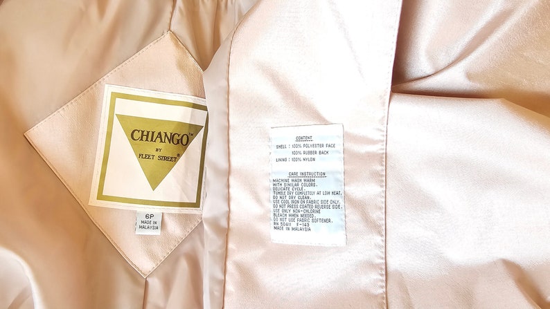 Vintage Trench Coat, Shimmery Champagne Colorlong Coat W/ Pockets Lined ...