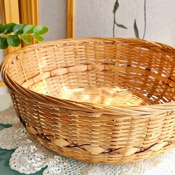 Wicker Round Bowl - Etsy