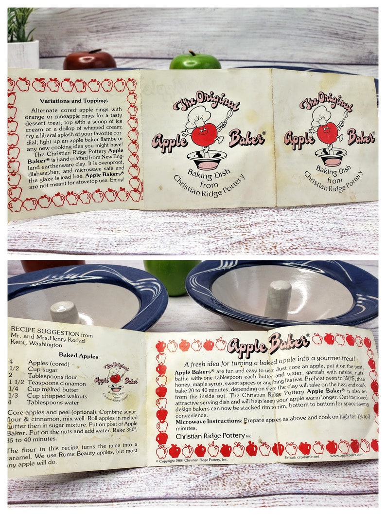 Vintage Pottery, the Original Apple Baker, Handmade Glazed Terracotta ...