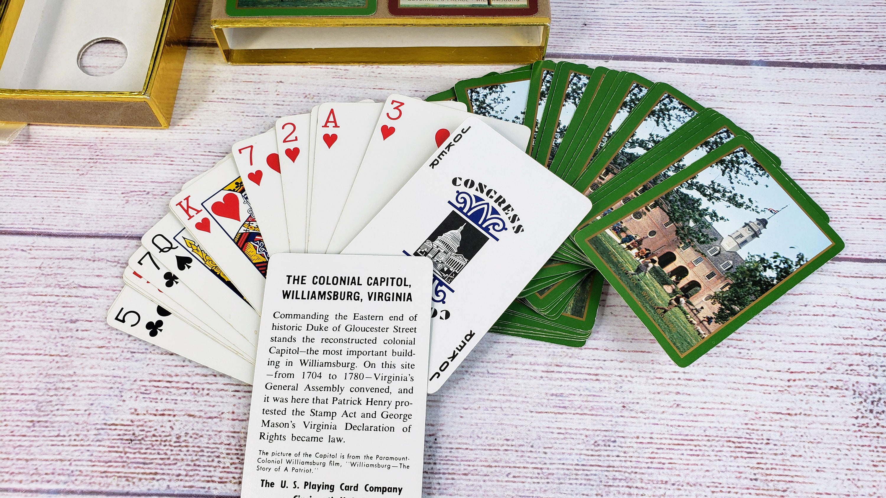 Double Deck of Vintage Playing Cards Williamsburg the Colonial - Etsy