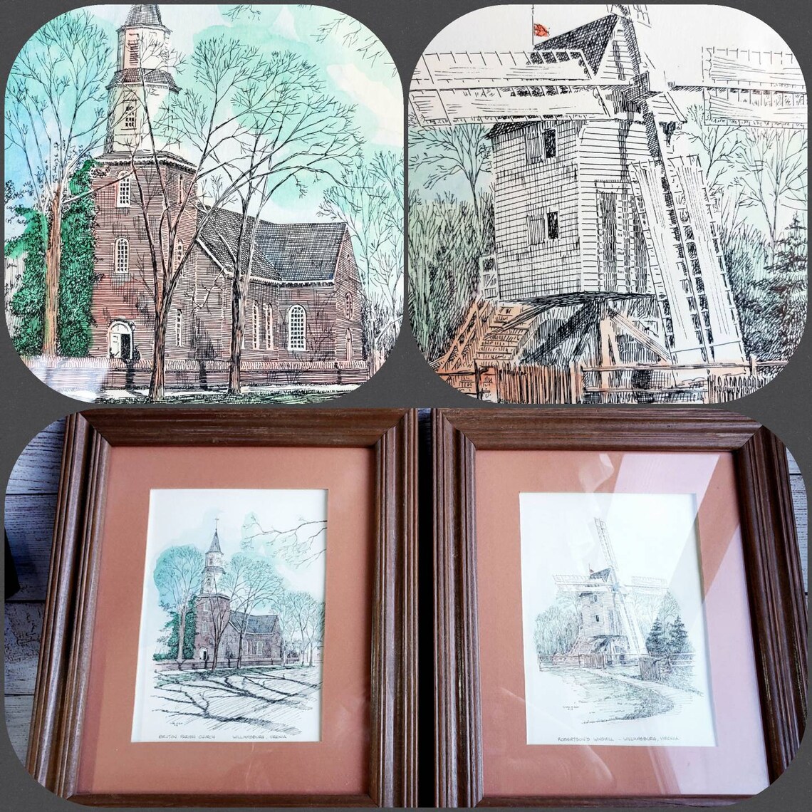 Framed Wall Hangings Clark M Goff Pen Ink Watercolor Drawing - Etsy