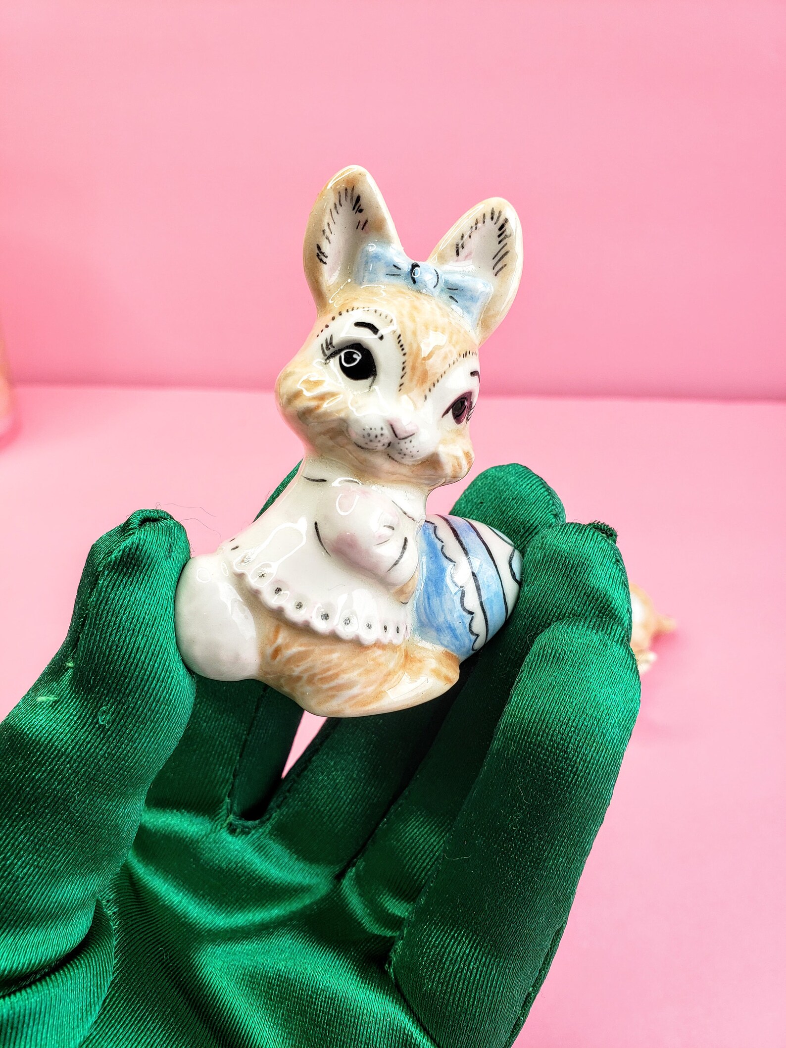 2 Small Vintage Bunny Figurines Super Cute Boy Girl Easter - Etsy