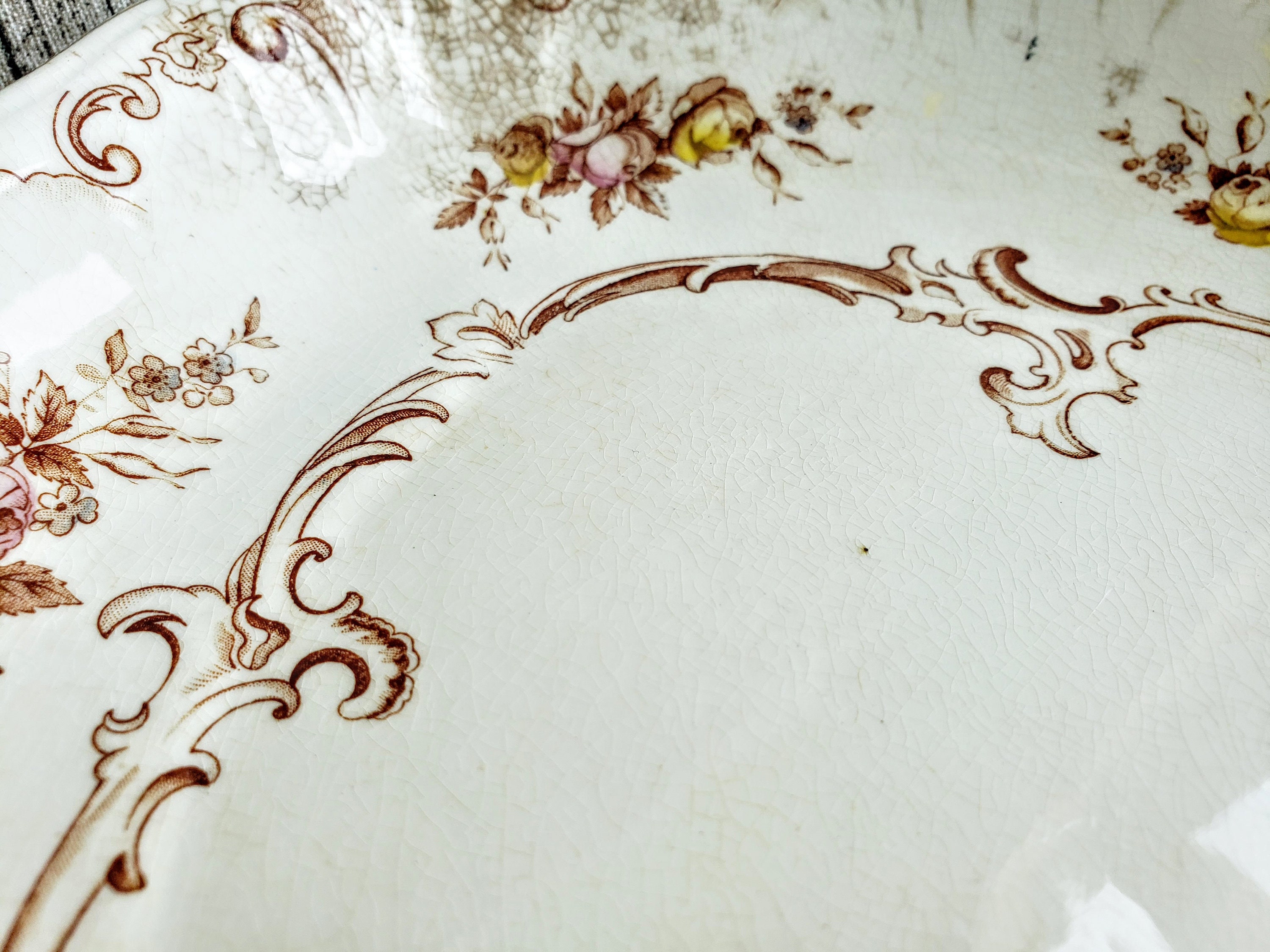 Antique Ceramic Square Plate Ridgways England Royal Semi - Etsy