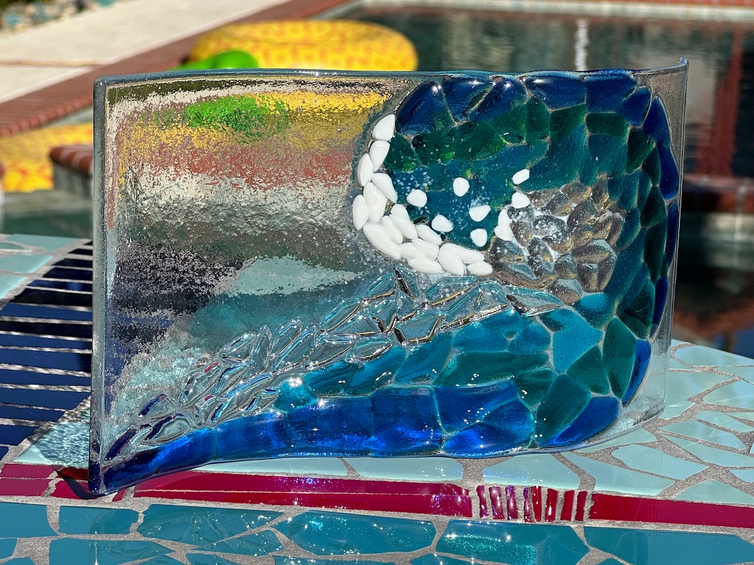 Fused Glass Ocean Wave Artwork - 5x9.25 Inches - Etsy