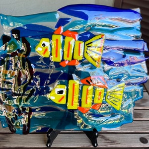 Fused Glass Ocean Scene Artwork - 10x12 Inches - Etsy