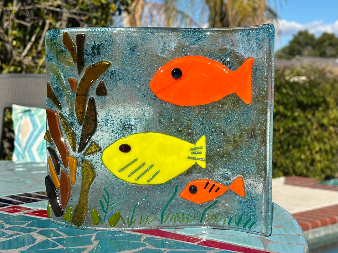 Fused Glass Ocean Scene Artwork - 7.75x9.25 Inches - Etsy