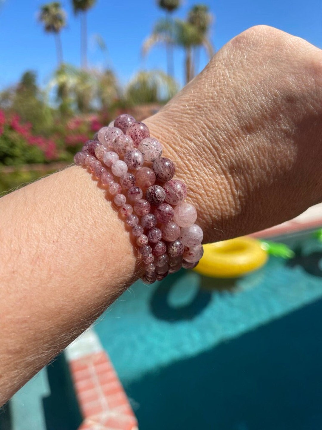Strawberry Quartz Bracelet #1 - 4mm, 6mm, 8mm or 10mm Beaded Intention ...