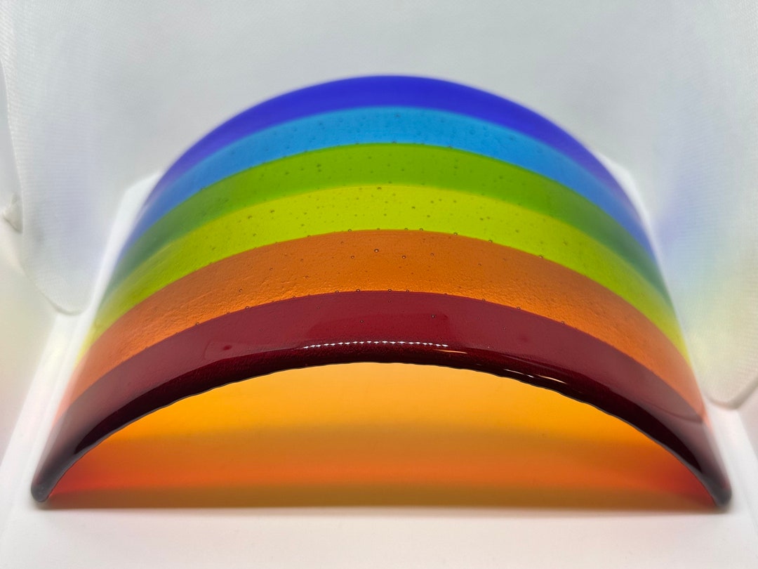Fused Glass Rainbow Bridge Pride Suncatcher - 5x8 Inches - Etsy