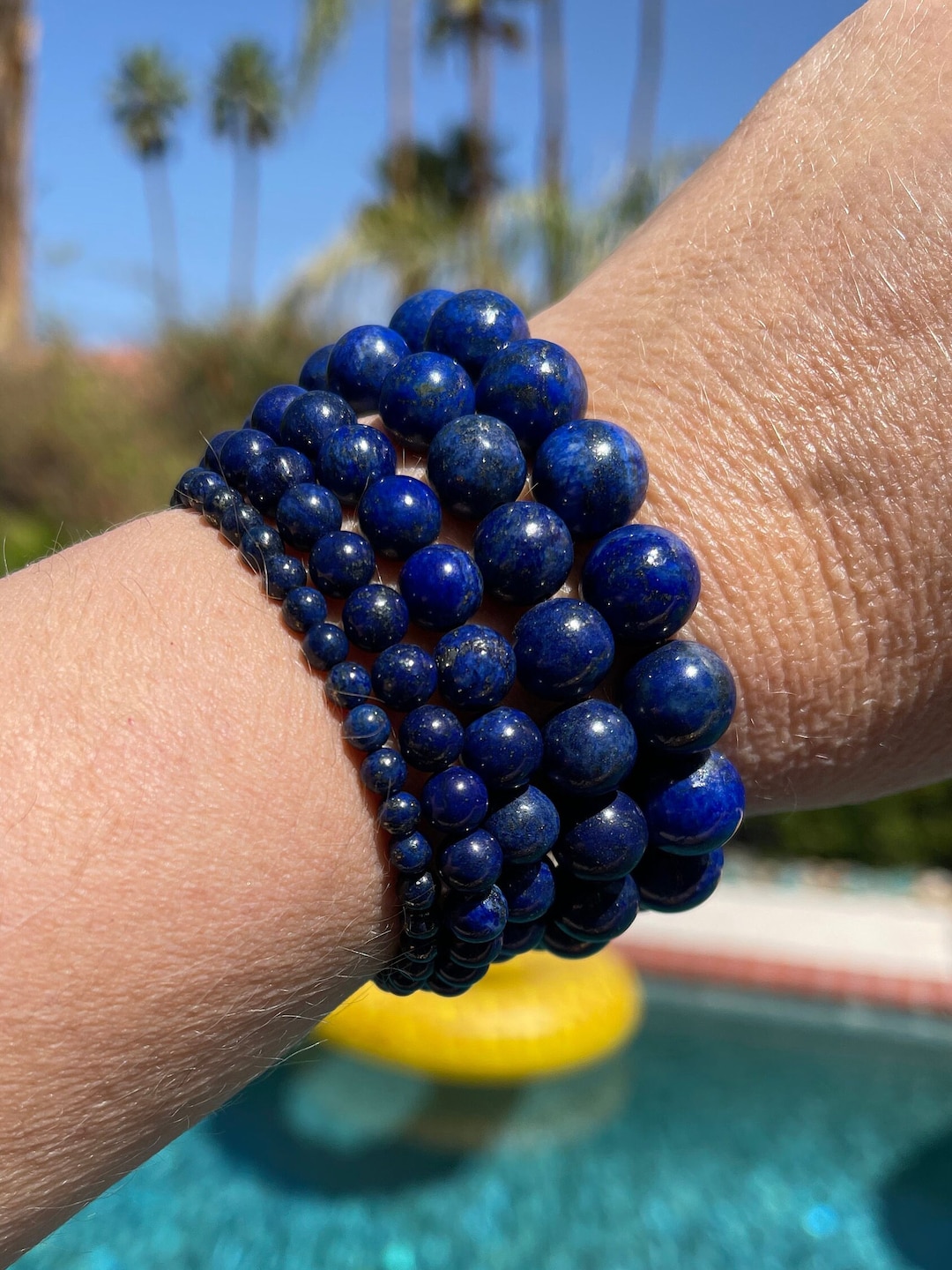 Lapis Lazuli 1 4mm 6mm 8mm 10mm or 12mm Beaded Intention Bracelet Healing Jewelry Protection Concentration Sharpen Memory Etsy UK