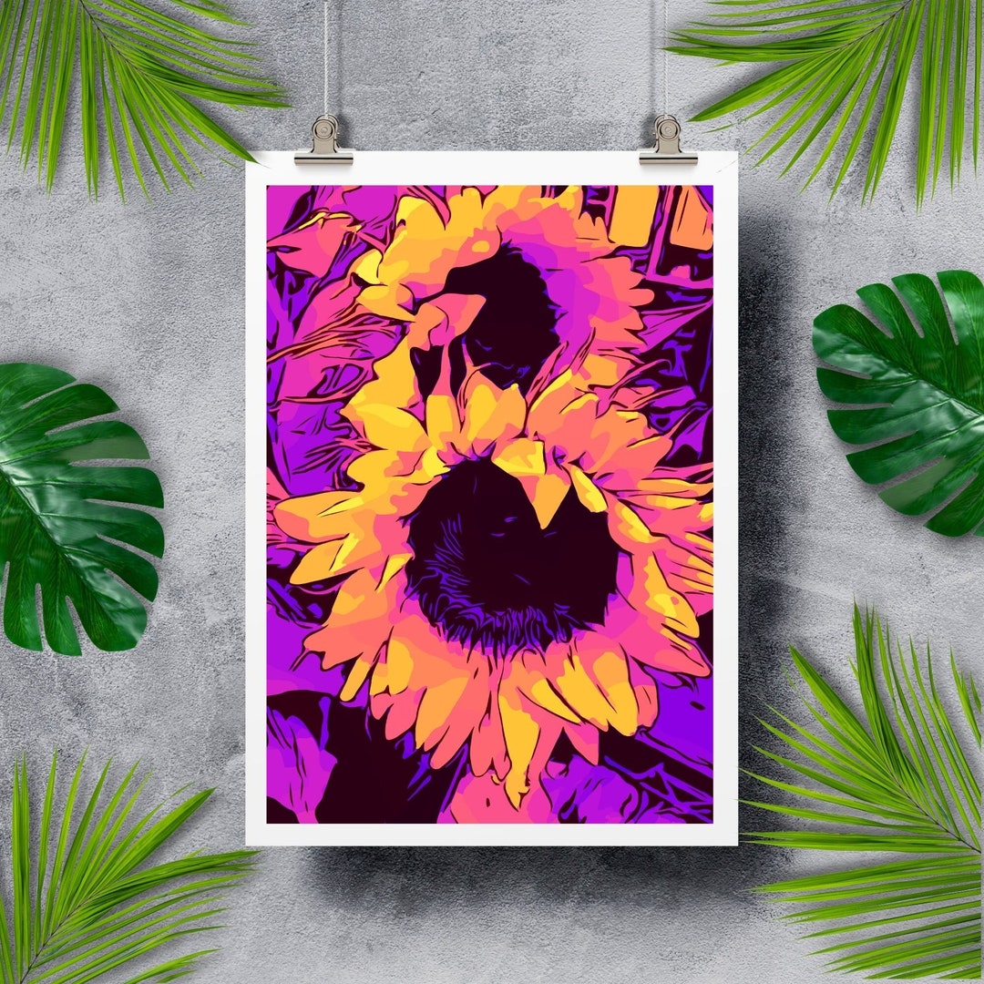 Flowers Poster Sunflowers Poster Blossom Pink Purple Flowers Poster ...