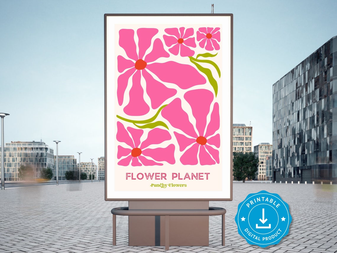 Pink Flower Poster Flower Planet Striking Flower Poster Punchy Flowers ...