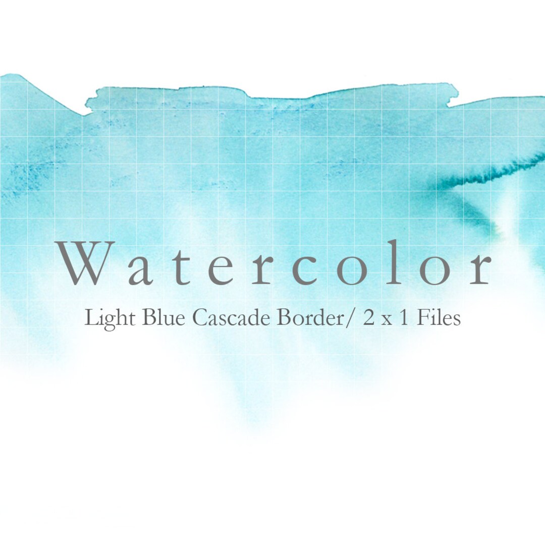 WATERCOLOR Light Blue Cascade Clip Art Illustration Background Download ...