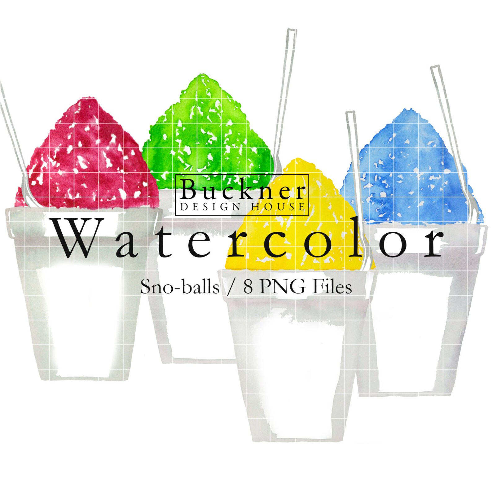 WATERCOLOR Sno-ball Clip Art Snoball Clipart Snowballs Snow Cones Sno ...