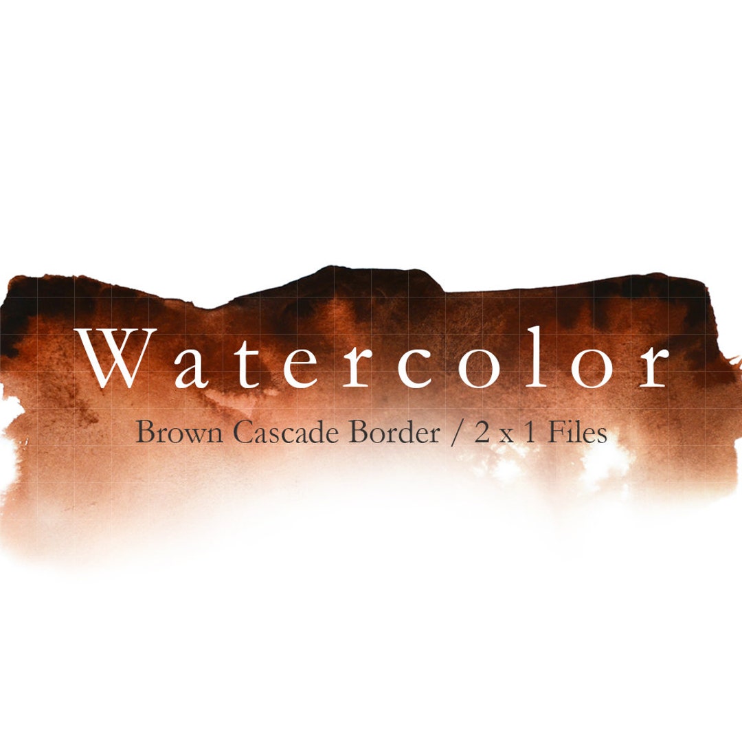 WATERCOLOR Brown Cascade Border Clip Art Hand Painted Instant Download ...