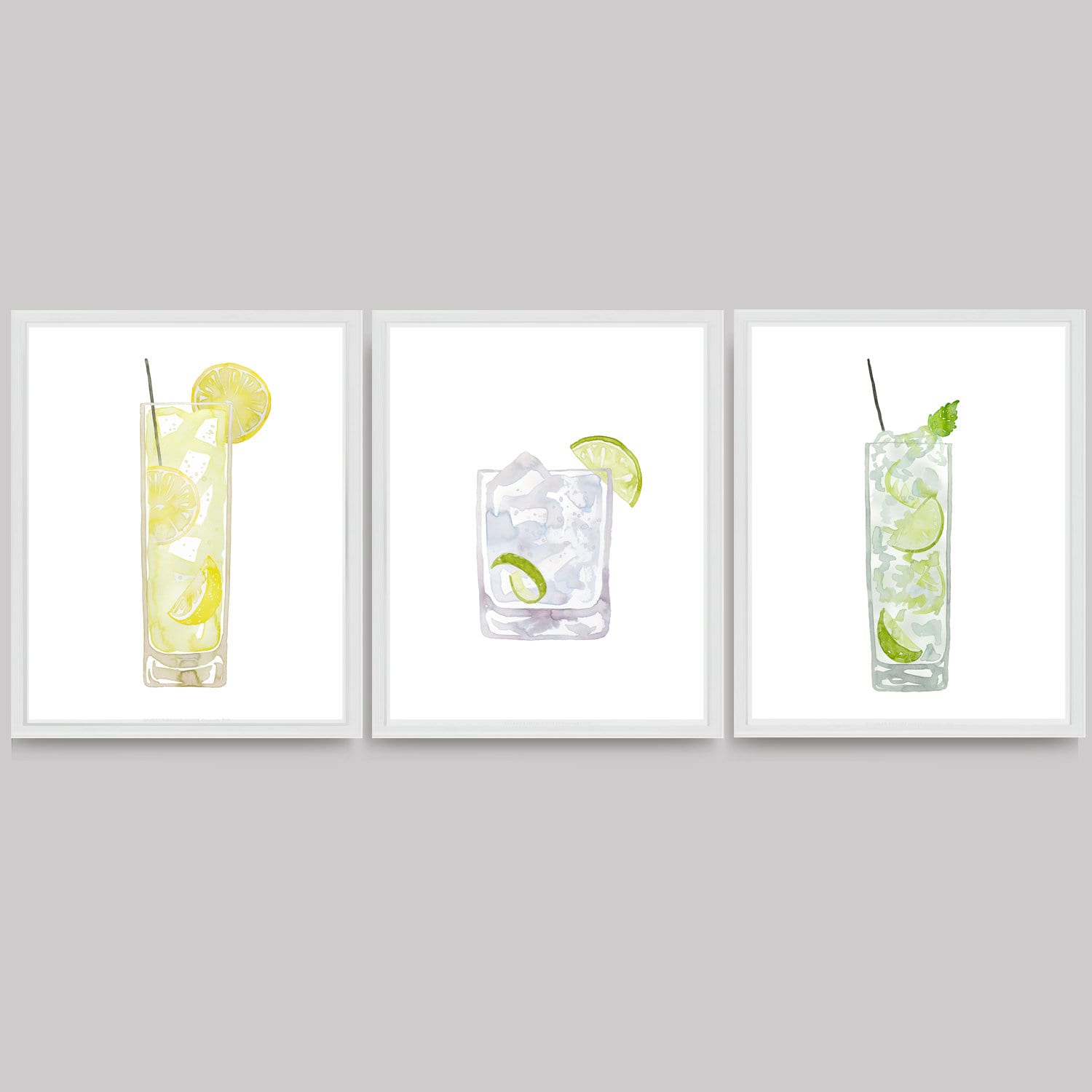 WATERCOLOR 5x7 Alcohol Wall Art Cocktail Prints Printable - Etsy