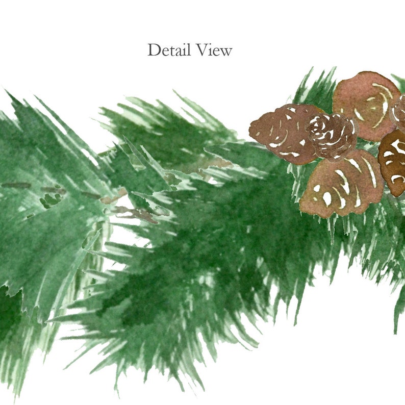 WATERCOLOR Pine Boughs Clip Art Pine Tree Limbs Christmas - Etsy