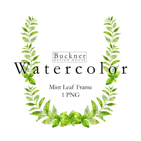 WATERCOLOR Mint Leaf Frame Illustration Mint Leaves Menu | Etsy