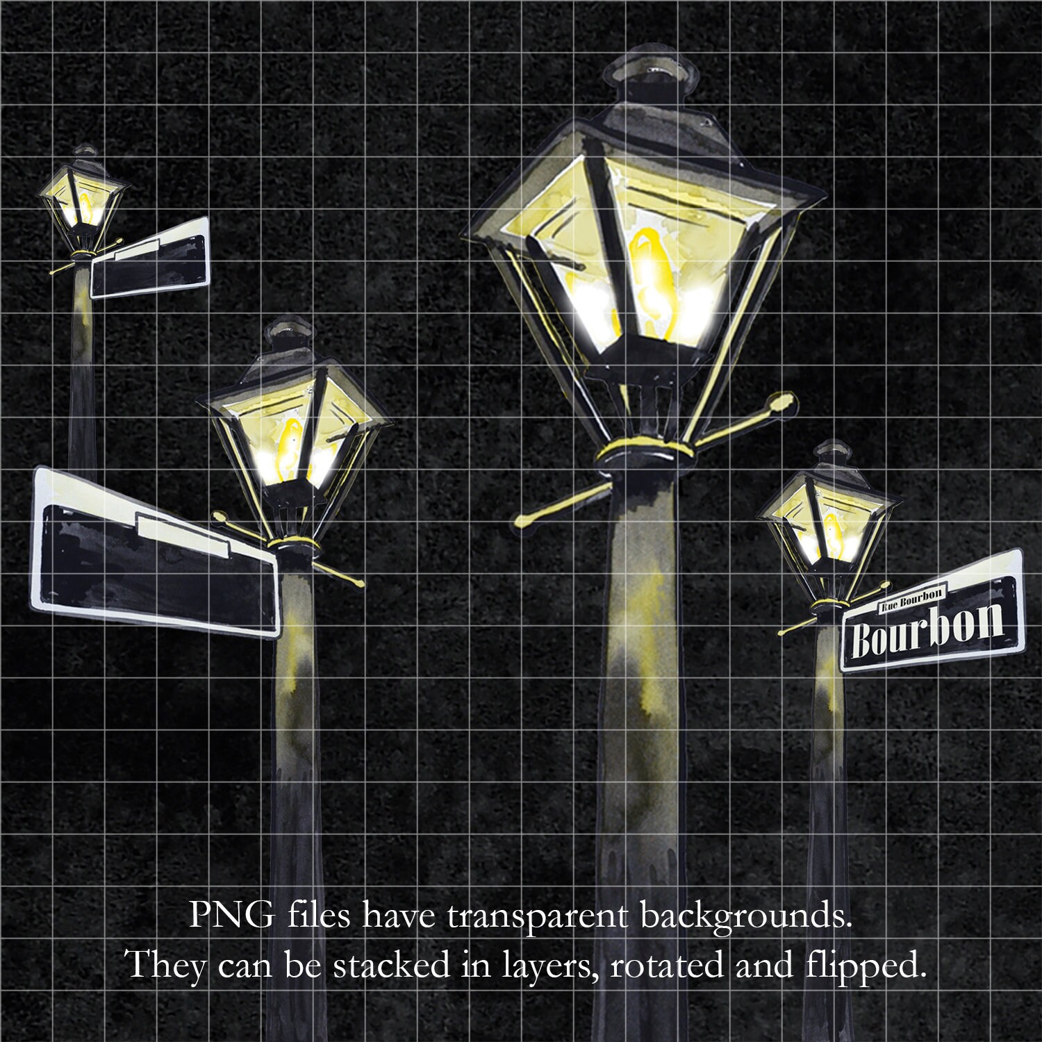 WATERCOLOR Lamp Post Clip Art Illustration Light Pole | Etsy