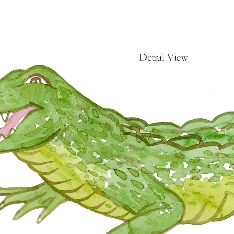 WATERCOLOR Silly Gator Clip Art Funny Alligator Cajun - Etsy