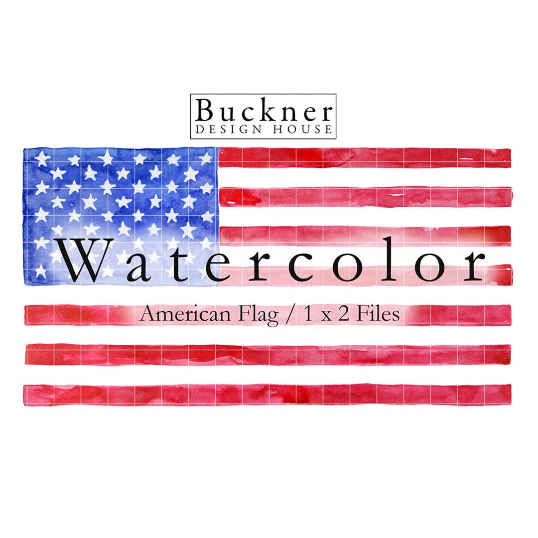WATERCOLOR American Flag Illustration - Hand Painted - American Flag ...