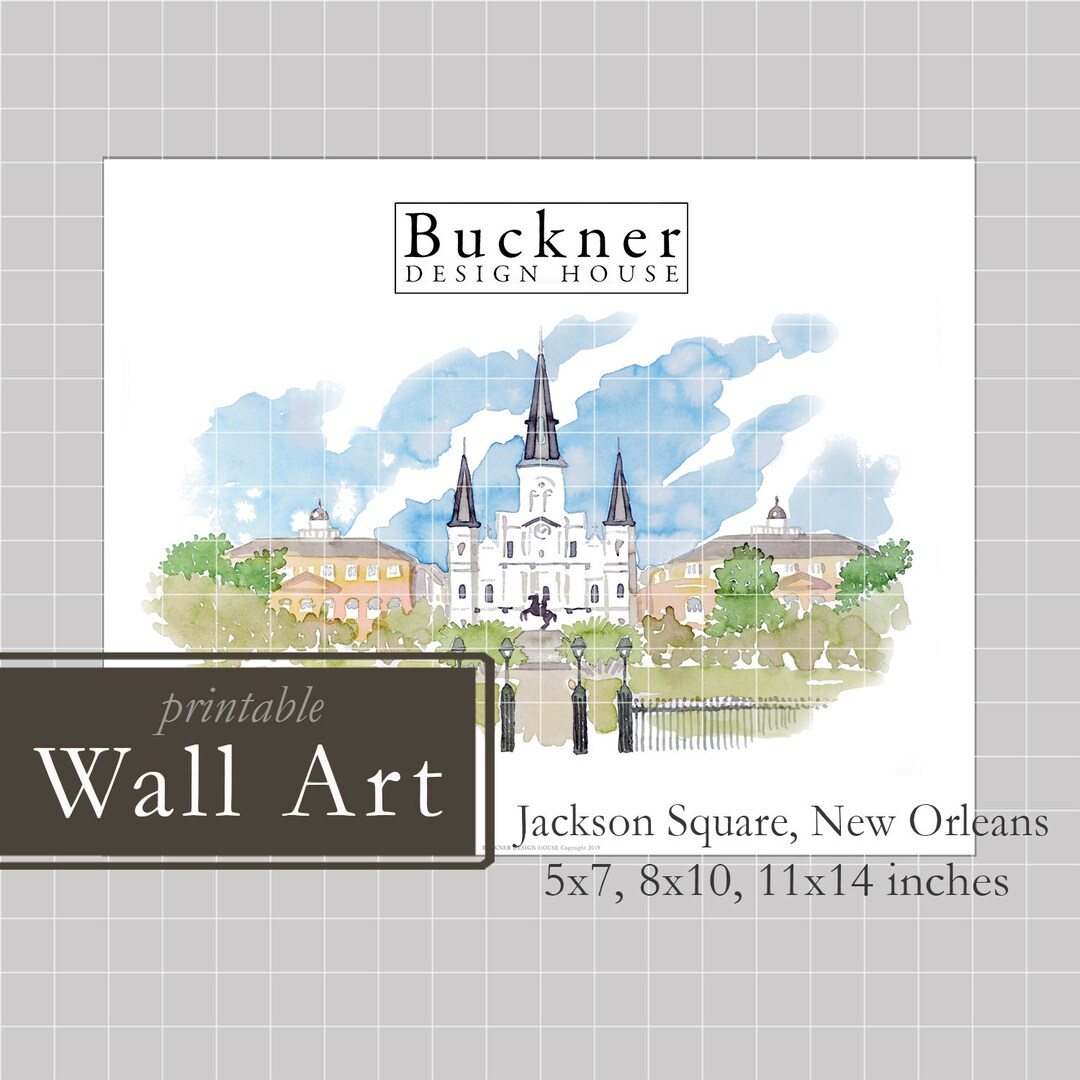 WATERCOLOR Jackson Square Wall Art - Illustration Prints - Printable ...