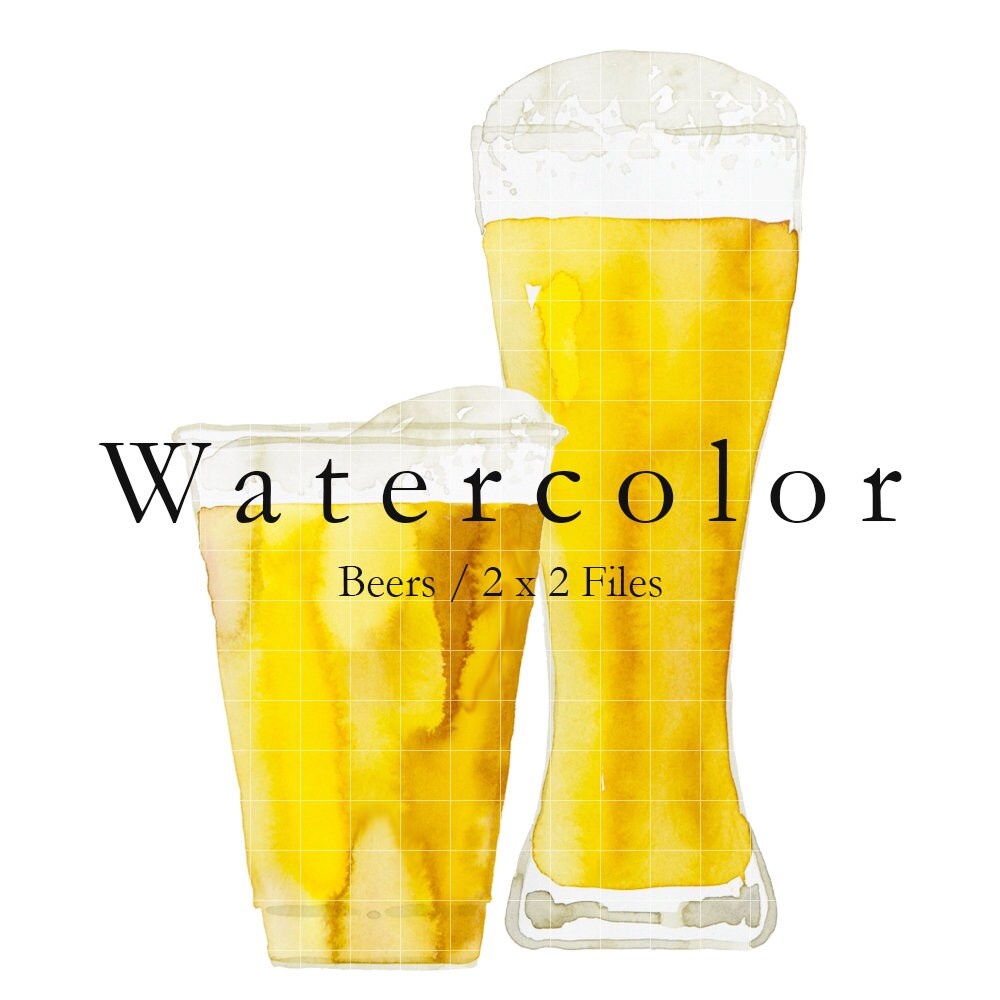 Beer Borders Beer in Glasses Clip Art I Love Beer Watercolor Beer Clip ...