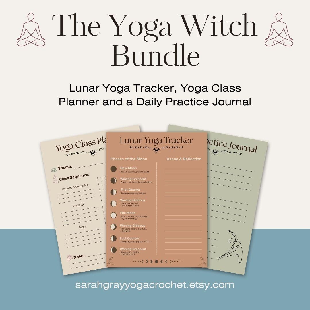 The Yoga Witch Printable Bundle – Lunar Yoga Tracker, Yoga Class ...