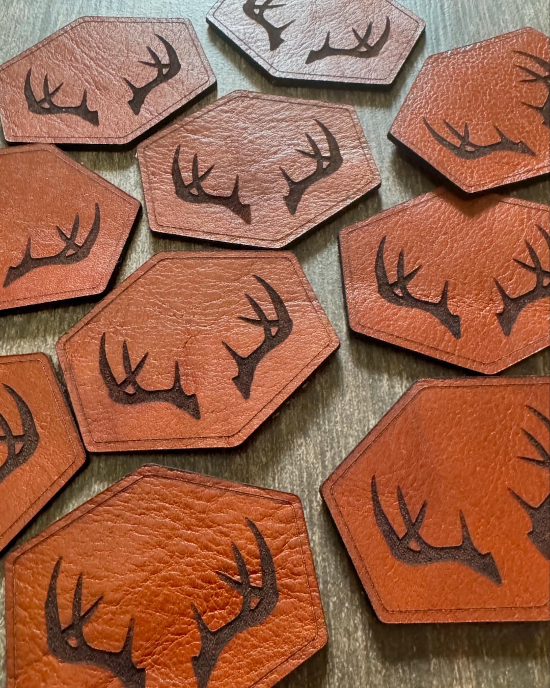 Antler Leather Patch , Hunting Leather Patch, Buck Patch, Whitetail ...