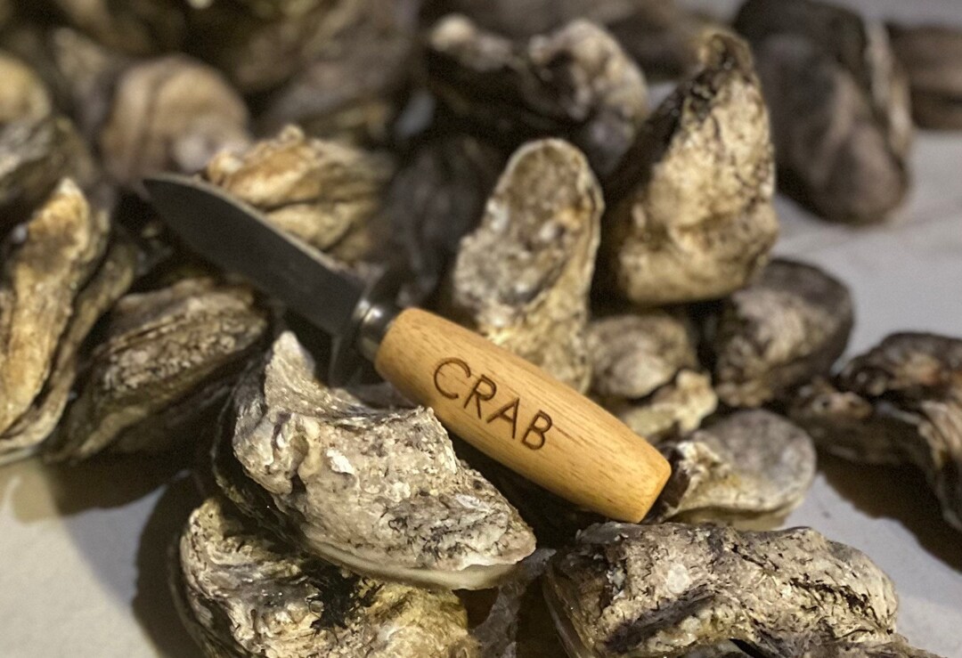 Engraved Wooden Oyster Shucker, Stainless Steel Blade - Etsy