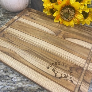 Woods to Table Cutting Board, Deer Hunter Cutting Board, Antler Home ...