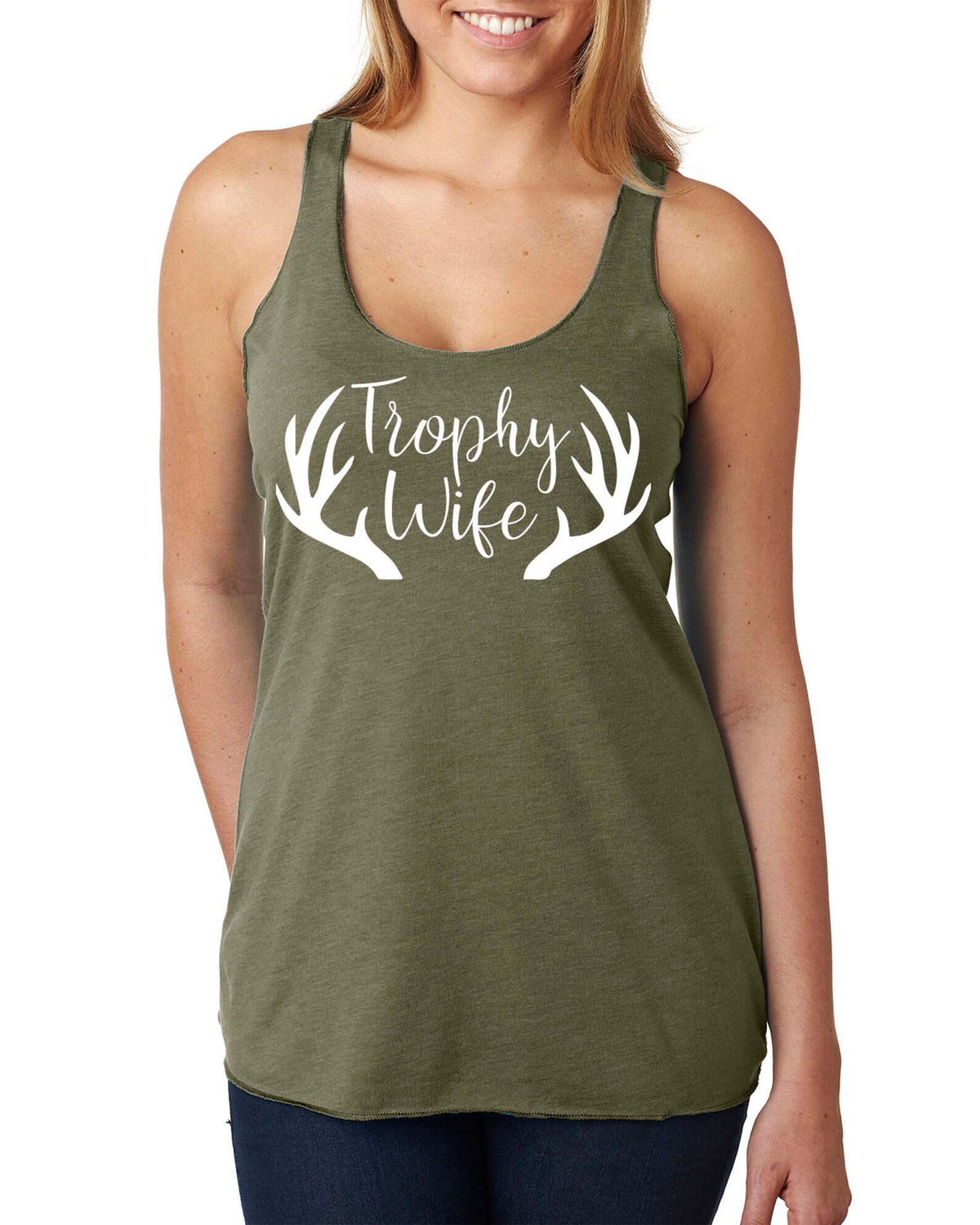 Trohpy Wife, Trophy Wife Tank, Deer Antler Tank, Buck Tank, Huntress ...
