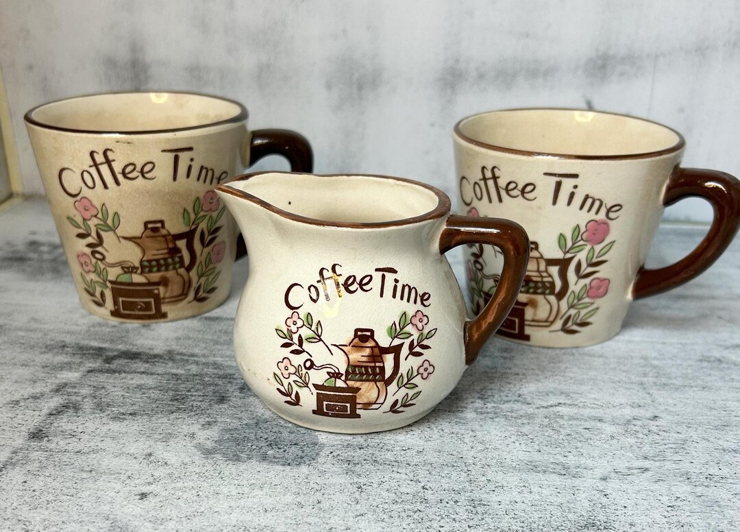 Vintage Mid Century Modern Coffee Time Musical Japan Tilso Creamer & 2 ...
