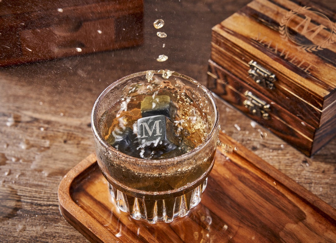 Personalized Whiskey Stone, Custom Chilling Stones Set, Whisky Cooling ...