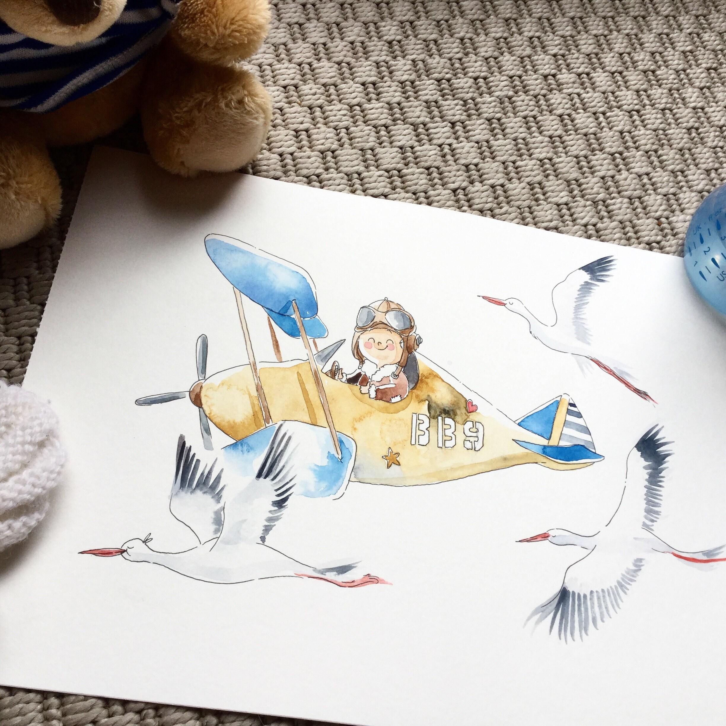 Illustration Baby Pilot - Etsy