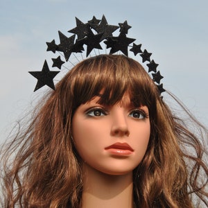Celestial Headpiece Black Star Halloween Headband Holiday Stars ...