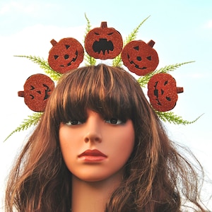 Pumpkin Headband Halloween Costume Pumpkin Crown Adult Child Black and ...