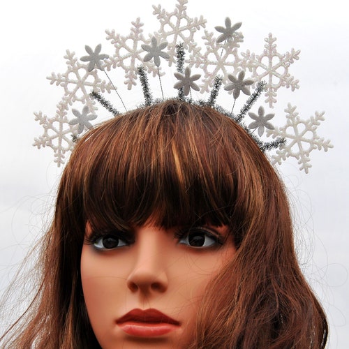 Snowflake Crown Headpiece for Women Snow Queen Halo Crown | Etsy