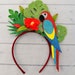 Parrot Headband Tropical Floral Headpiece Monstera Palm Leaves - Etsy