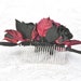 Gothic Hair Clip Wedding Goth Headpiece Black Burgundy Goth - Etsy