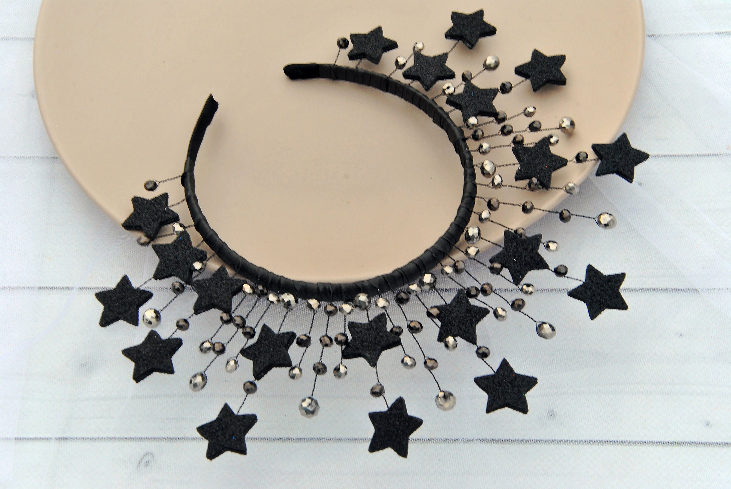 Spiked Halo Crown Headband Halloween Goth Bridal Tiara Black - Etsy