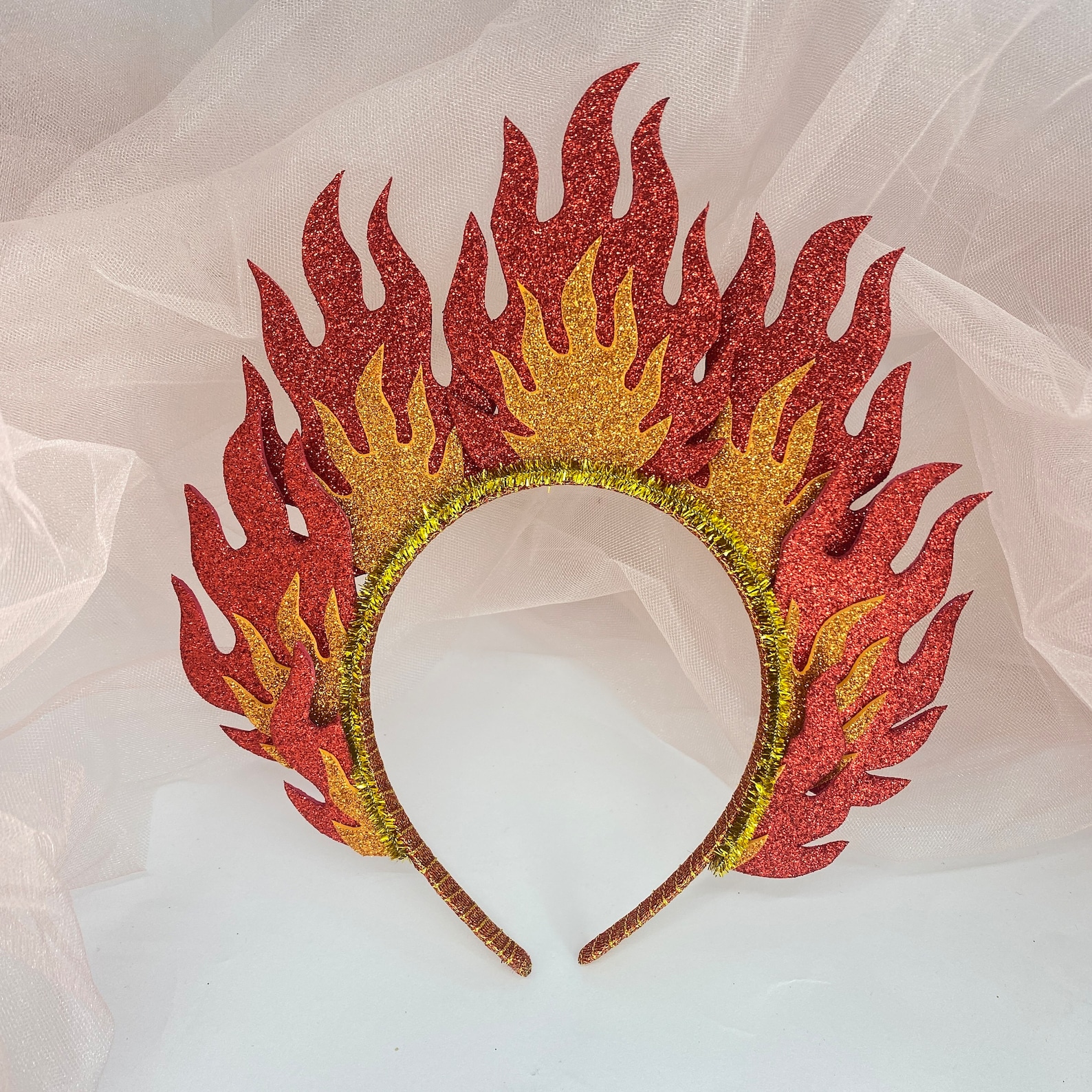 Diadema de fuego Tocado de llama Disfraz de fuego para mujeres - Etsy ...