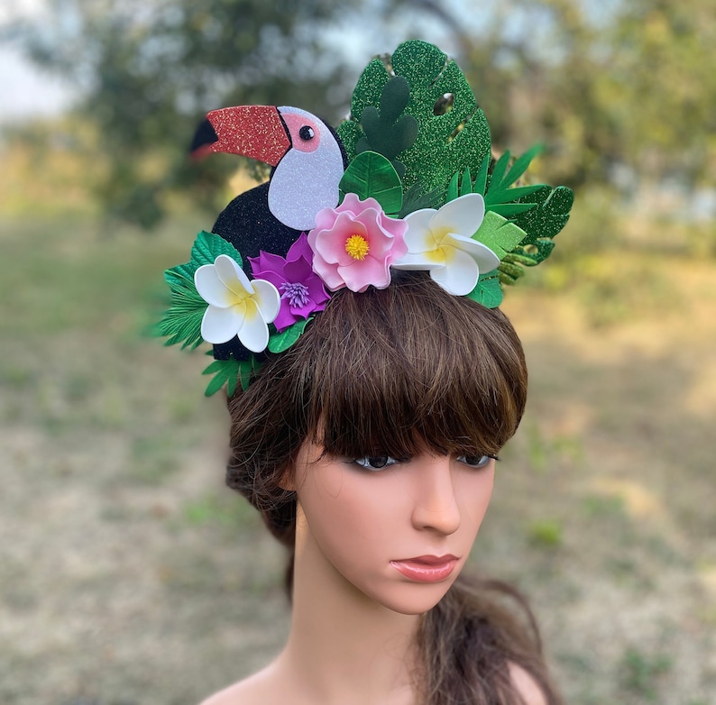 Tropical Party Headpiece Tropical Headband Carnival Tucan Fascinator ...