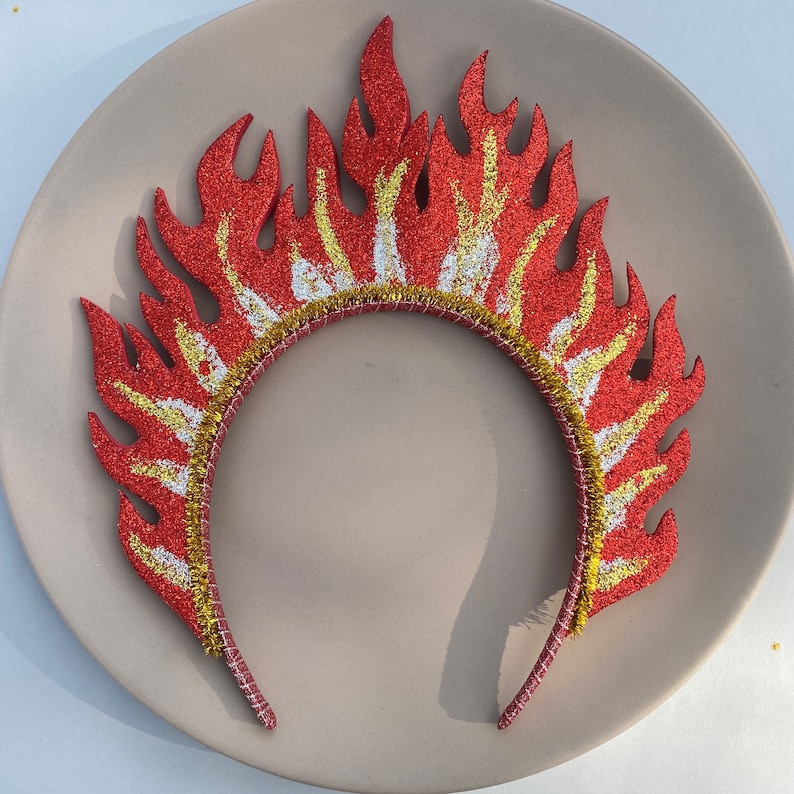 Flame Headband: Fire Crown, Carnival Costume Headpiece - Etsy