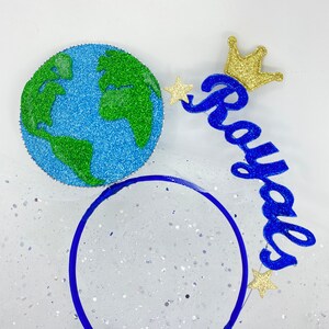 Planet Earth Headband Royals Personalized Headpiece Glittery Land ...