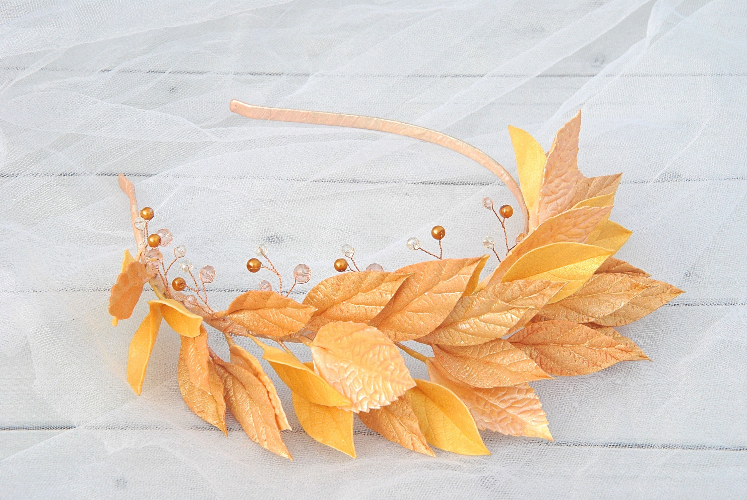 Gold Leaf Crown Laurel Leaf Wedding Tiara - Etsy