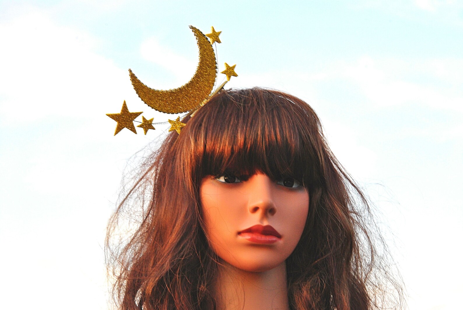 Moon Headpiece Celestial Hair Clip Gold Luna Hair Piece Star - Etsy