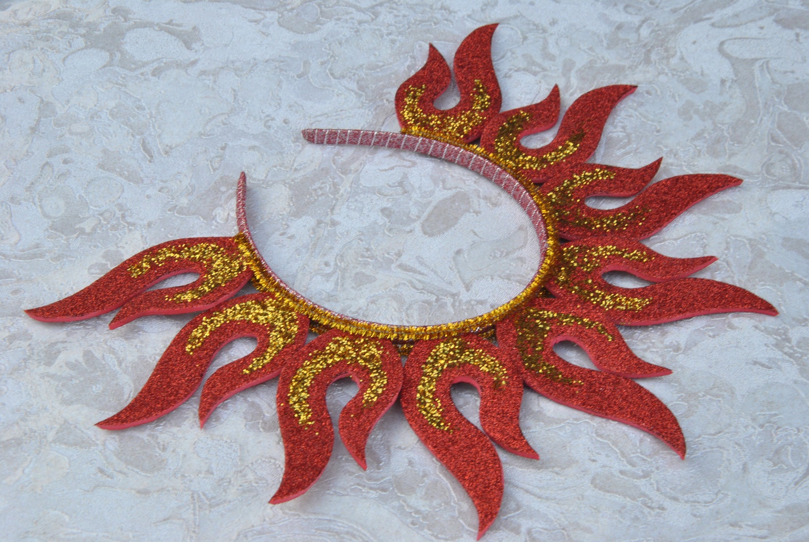 Flame Headband Halloween Fire Headpiece Costume Phoenix Fire Bird Crown ...