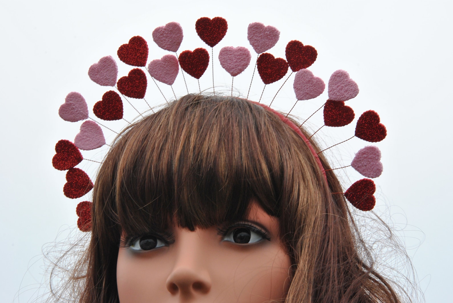 Valentine Headband Queen of Hearts Crown Adult Red Heart Headpiece - Etsy