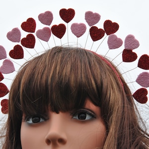 Valentine Headband Queen of Hearts Crown Adult Red Heart Headpiece - Etsy
