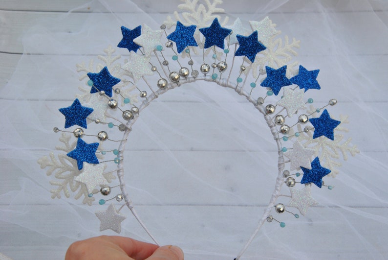 Snowflake tiara headpiece Christmas headband for women Star | Etsy
